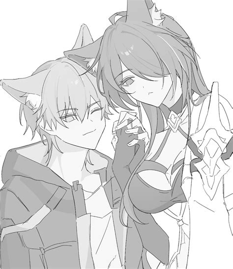 trailblazer, acheron, and caelus (honkai and 1 more) drawn by poi_po12 ...