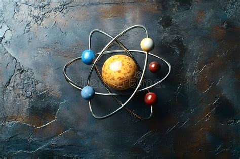 Atom Model With Electrons Orbiting The Nucleus Symbolizing Scientific