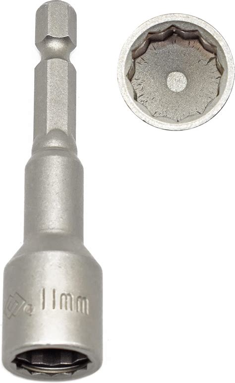 Pack Of 1 X 11mm Bi Hex Socket 65mm Long 1 4 Hexagon Drive For Power Drill Amazon Co Uk