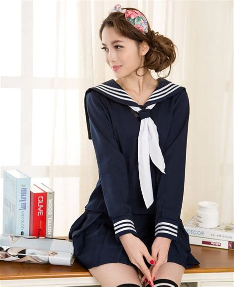 Japanese School Navy Sailor Uniform T Shirt Skir Vicedeal