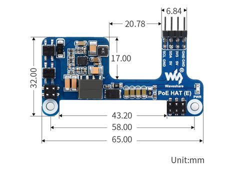 Power Over Ethernet Hat E For Raspberry Pi 3b 4b 802 3af Compliant Poe Hat E