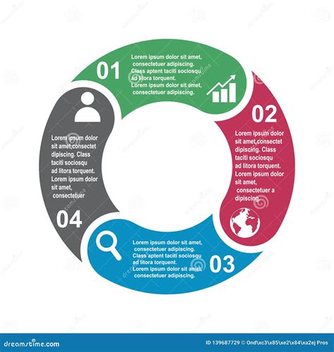 4 Step Vector Element In Four Colors With Labels Infographic Diagram Business Concept Of 4