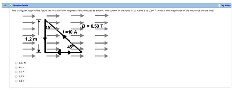 Solved The Triangular Loop In The Figure Lies In A Uniform Chegg Com