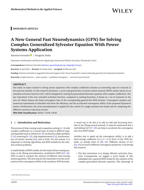 A New General Fast Neurodynamics Gfn For Solving Complex Generalized Sylvester Equation With
