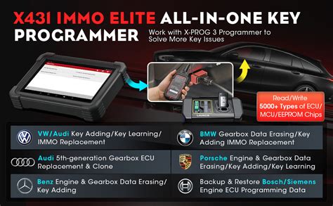 launch x431 immo elite key programming device with prog3 key fob