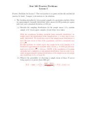 Lesson Pp Soln Stat Practice Problems Lesson Practice Problems For Lesson The Best