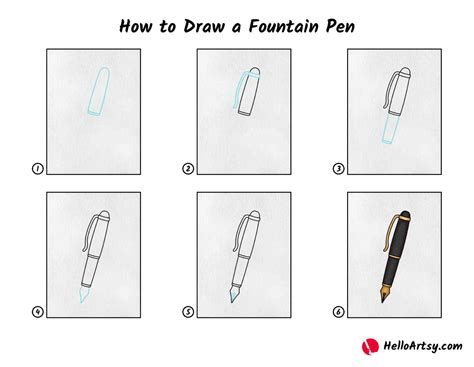 How To Draw A Fountain Pen Helloartsy