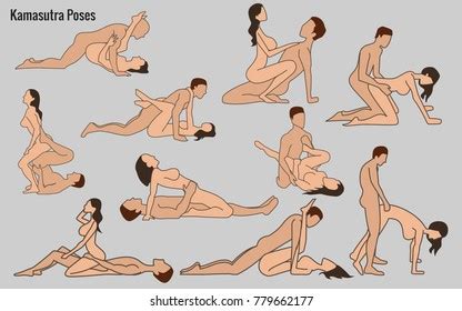 Cartoon Different Sex Poses Position Couple Stock Vector Royalty Free Shutterstock