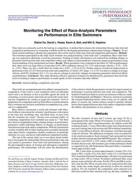 Pdf Monitoring The Effect Of Race Analysis Parameters On Performance