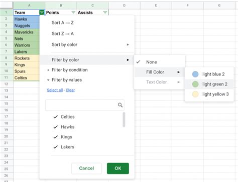 How To Filter Cells By Color In Google Sheets With Example