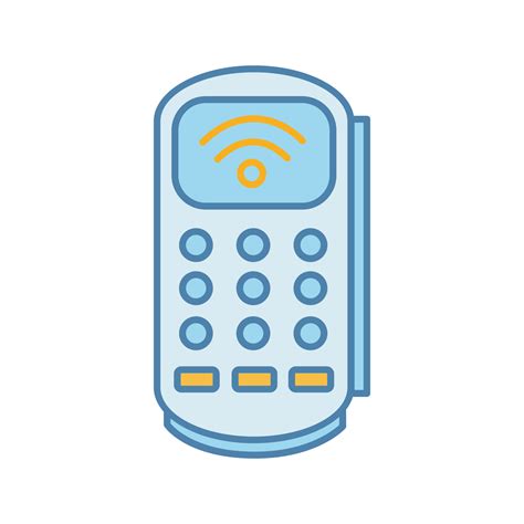 Payment Terminal Color Icon POS Terminal NFC Payment Contactless Transaction Near Field
