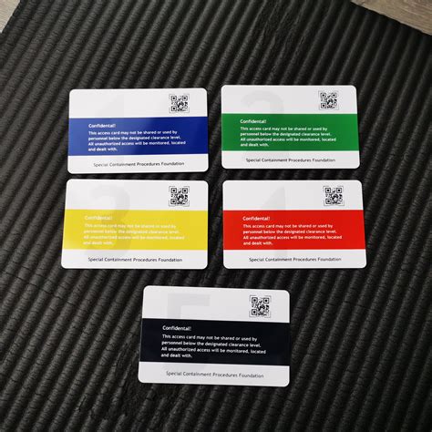 SCP Foundation Keycard Secure Access Card Plastic ID Card Security Access Identification Card