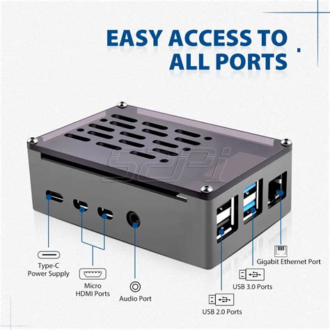 Raspberry Pi 4 Modèle B Avec Boîtier En Brique En Aluminium Et Ventilateur De Refroidissement