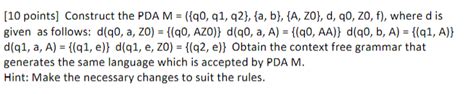 solved [10 points] construct the pda