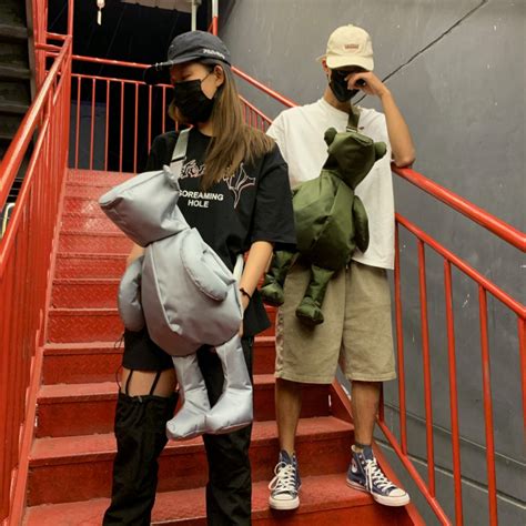 Black Vegan Leather Large Bear School Unique Backpack Handbags Baginning