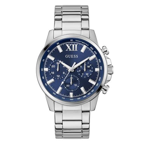 Guess Watches Guess Gents Walker Blue Dial Stainless Steel Watch