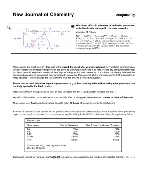 Pdf Substituent Effects In Substrates On Activation Parameters In The