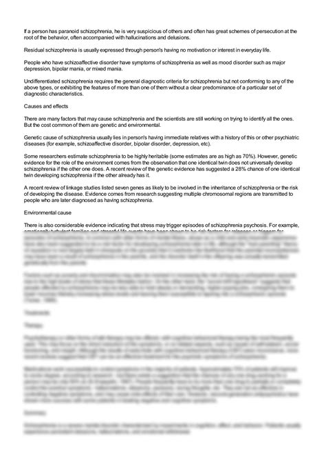 Solution There Are Four Types Of Schizophrenia Disorganized Type