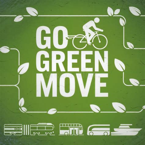 Eco Friendly Theme With Bicycle And Public Transport Icons Stock