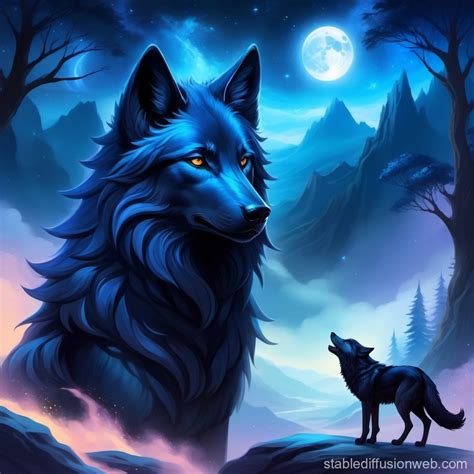 Black Wolf In Yin Symbolism Stable Diffusion Online