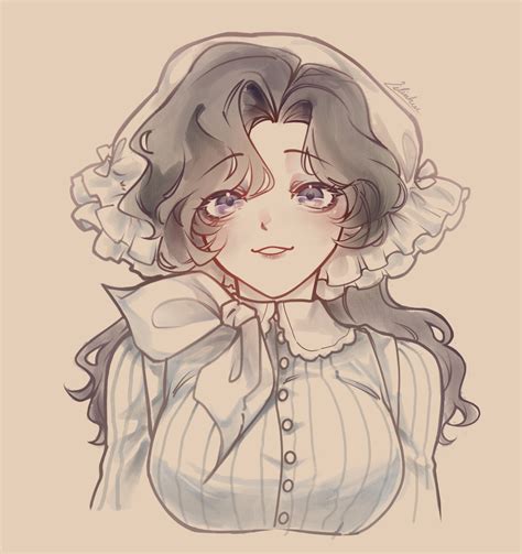 Anjo Nala Reverse1999 Highres 1girl Brown Background Coif Collared Shirt Cropped Torso