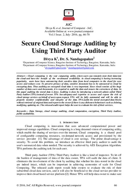 pdf secure cloud storage auditing by using third party auditor