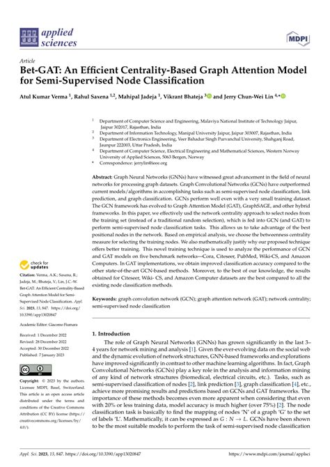 Pdf Bet Gat An Efficient Centrality Based Graph Attention Model For