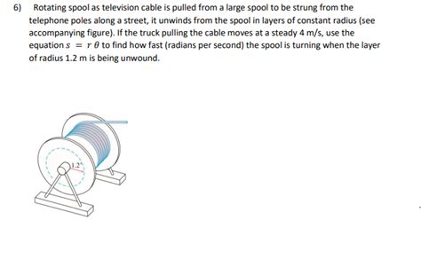 Solved 6 Rotating Spool As Television Cable Is Pulled From Chegg Com