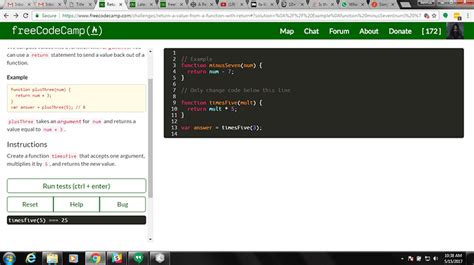 Freecodecamp Challenge Guide Return A Value From A Function With Return Guide The