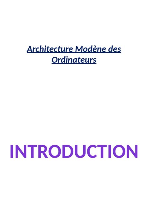 Architecture Modène Des Ordinateurs Pdf Parallélisme Informatique