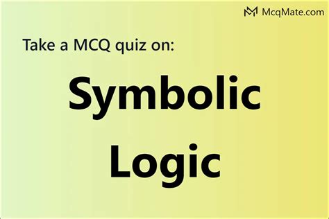 Symbolic Logic Online Practice Test