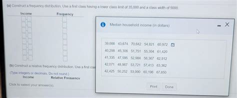 Solved A Construct A Frequency Distribution Use A First