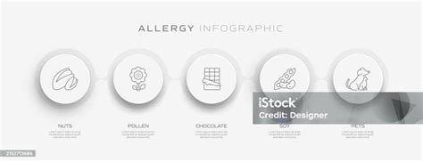 Allergy And Basic Allergens Related Process Infographic Template