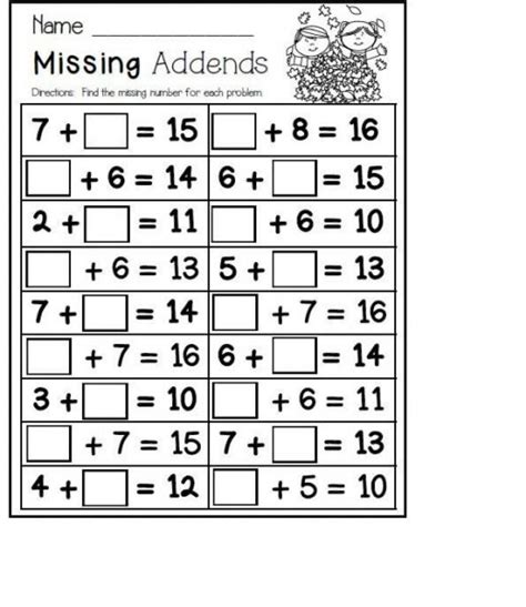 Missing Numbers Addition Worksheets Worksheet School Worksheets Library