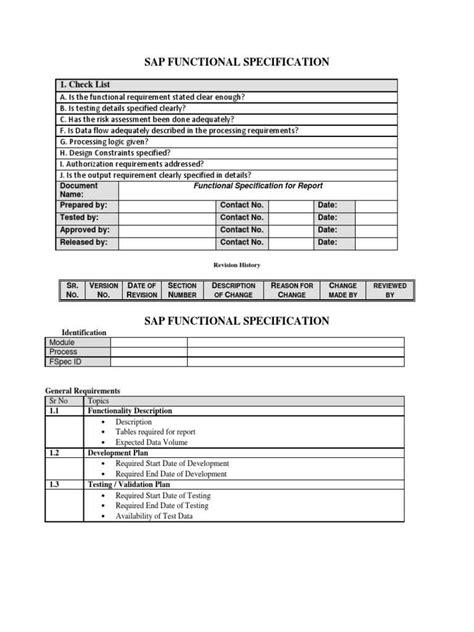Sap Sd Functional Specification Document A Comprehensive Guide