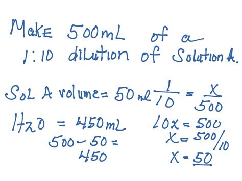 Dilution Calculation Science Chemical Reactions Biology ShowMe
