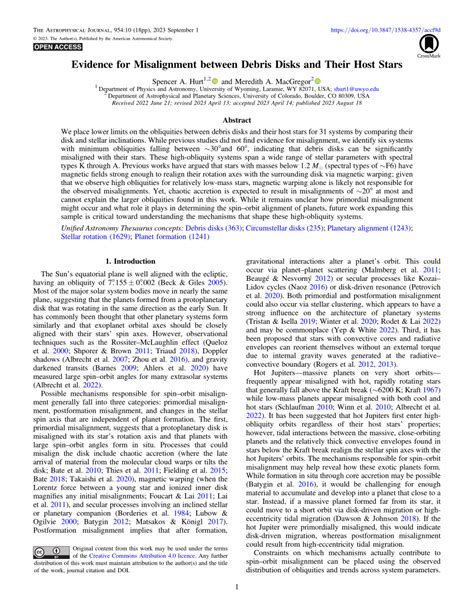 Pdf Evidence For Misalignment Between Debris Disks And Their Host Stars