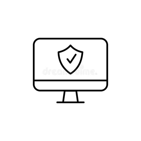 Shield With Check Mark On Computer Screen Vector Illustration Eps 10 Stock Vector