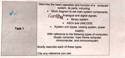 solved describe the basic operation and function of a computer system