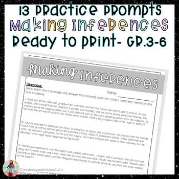 Making Inferences By Mrs Bailey And Her Class TPT
