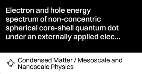 Electron And Hole Energy Spectrum Of Non Concentric Spherical Core Shell Quantum Dot Under An