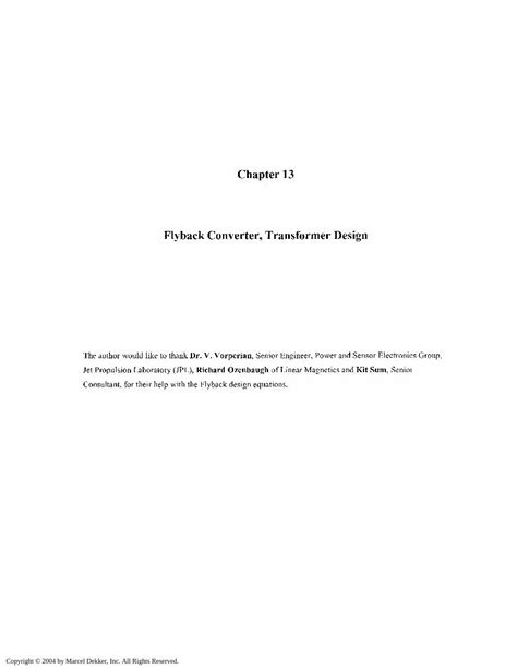 Pdf Chapter 13 Flyback Converter Transformer Design Effect