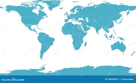 World Map With Country Boundary In World Patterson Coordinate System