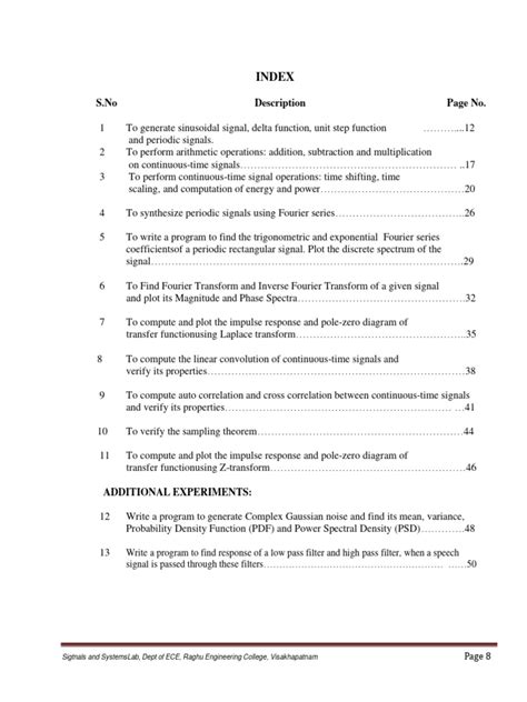 Signals Systems Lab Manual Pdf Matrix Mathematics Matlab