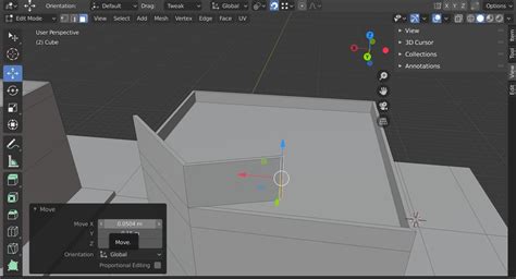 Modeling How To Move Face Along An Axis Without Affecting Other Faces Blender Stack Exchange