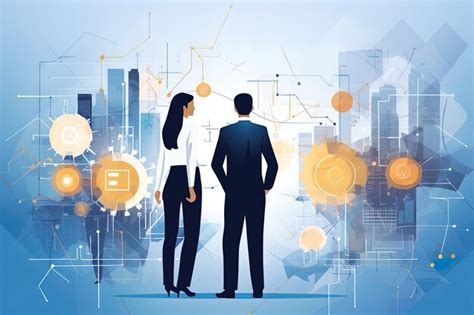 Premium Ai Image Abstract Graphic Strategic Business Partnership Collaboration Male And Female