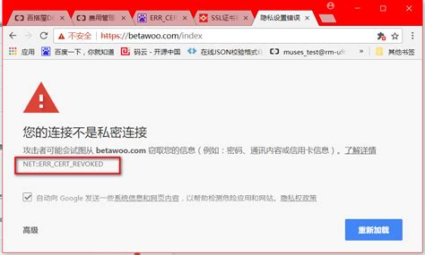 您的连接不是私密连接（neterrcertrevoked） Csdn社区