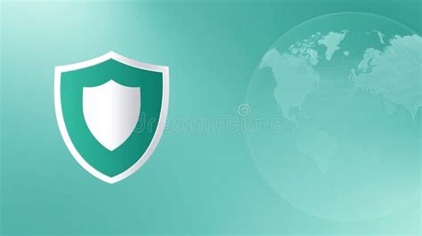 Shield Icon Representing Security And Protection On A Soft Green Background With A Globe