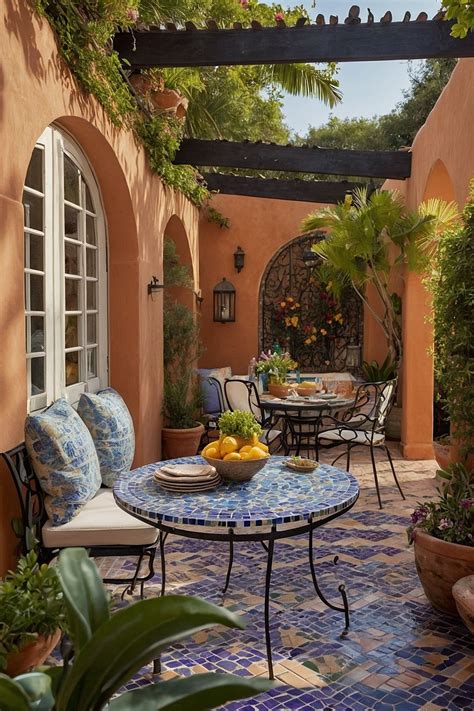 Mediterranean Patio Inspiration Spanischer Garten Terrasse