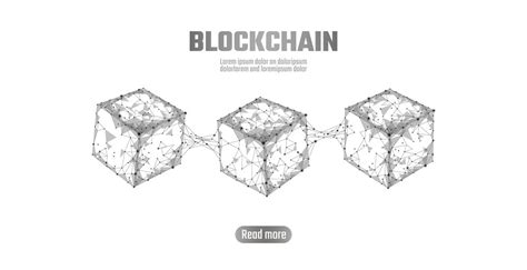premium vector blockchain cube chain symbol on square code big data